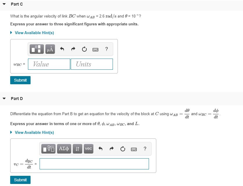 Solved Part A Learning Goal: To use absolute motion analysis | Chegg.com