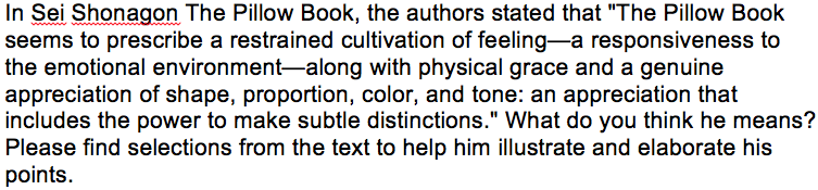 In Sei Shonagon The Pillow Book, the authors stated | Chegg.com