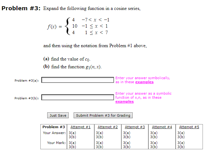 Solved Problem #3: Expand the following function in a cosine | Chegg.com