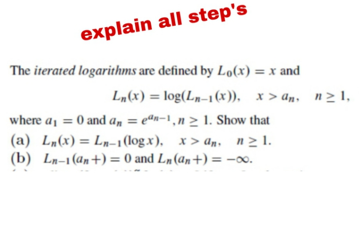 Solved explain all step's The iterated logarithms are | Chegg.com