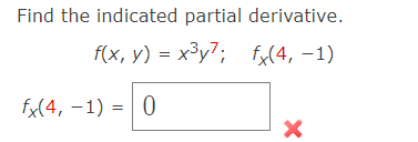 Solved Find the indicated partial derivative. | Chegg.com