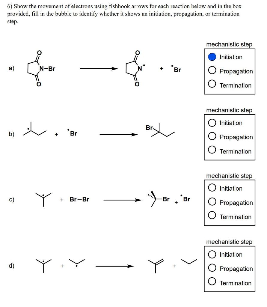 6) Show the movement of electrons using fishhook | Chegg.com
