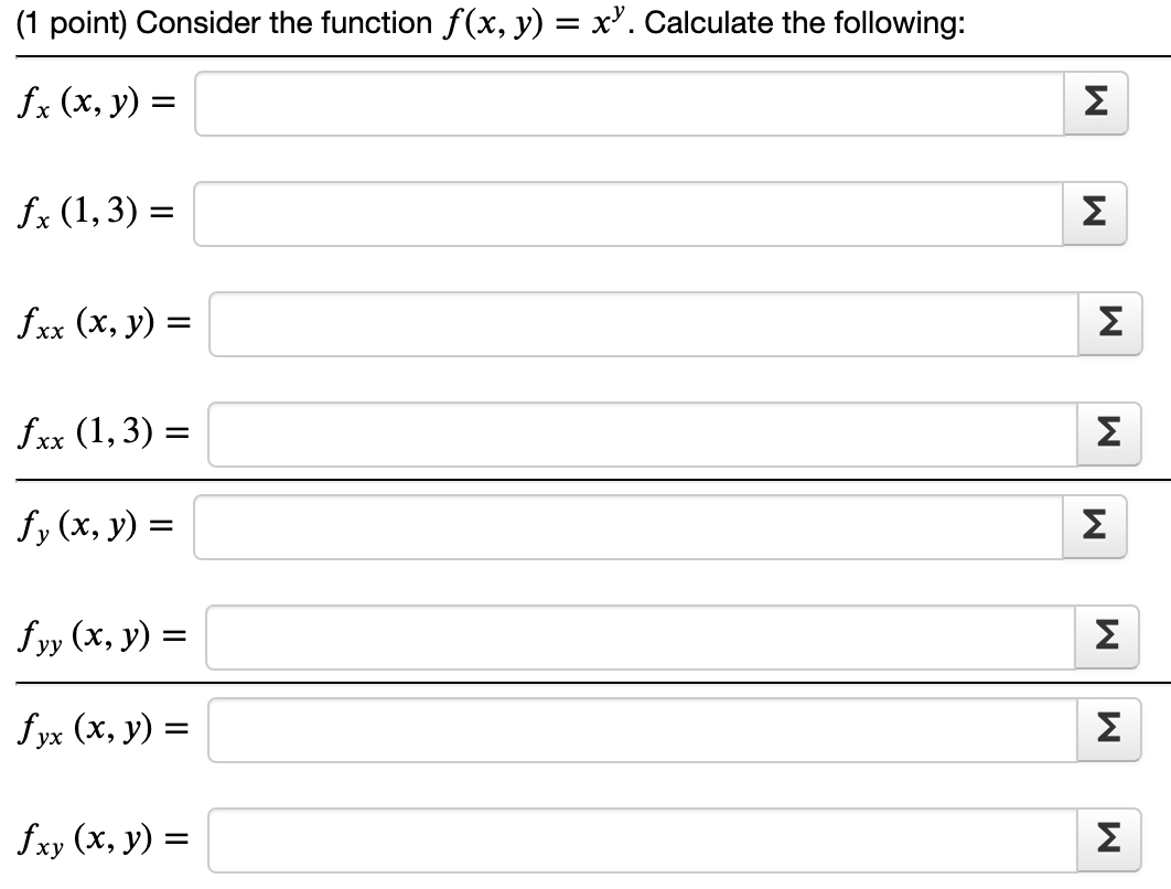Solved 1 Point Consider The Function F x y xy Fx x y Chegg