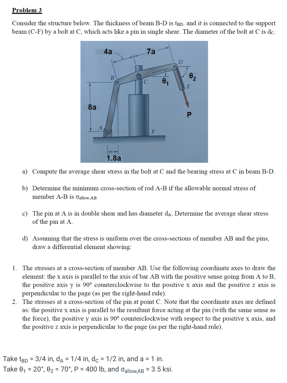 Solved Problem 3Consider the structure below. The thickness | Chegg.com