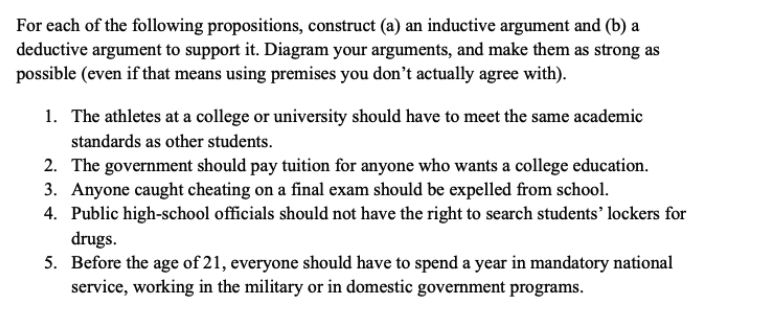 For each of the following propositions, construct (a) | Chegg.com