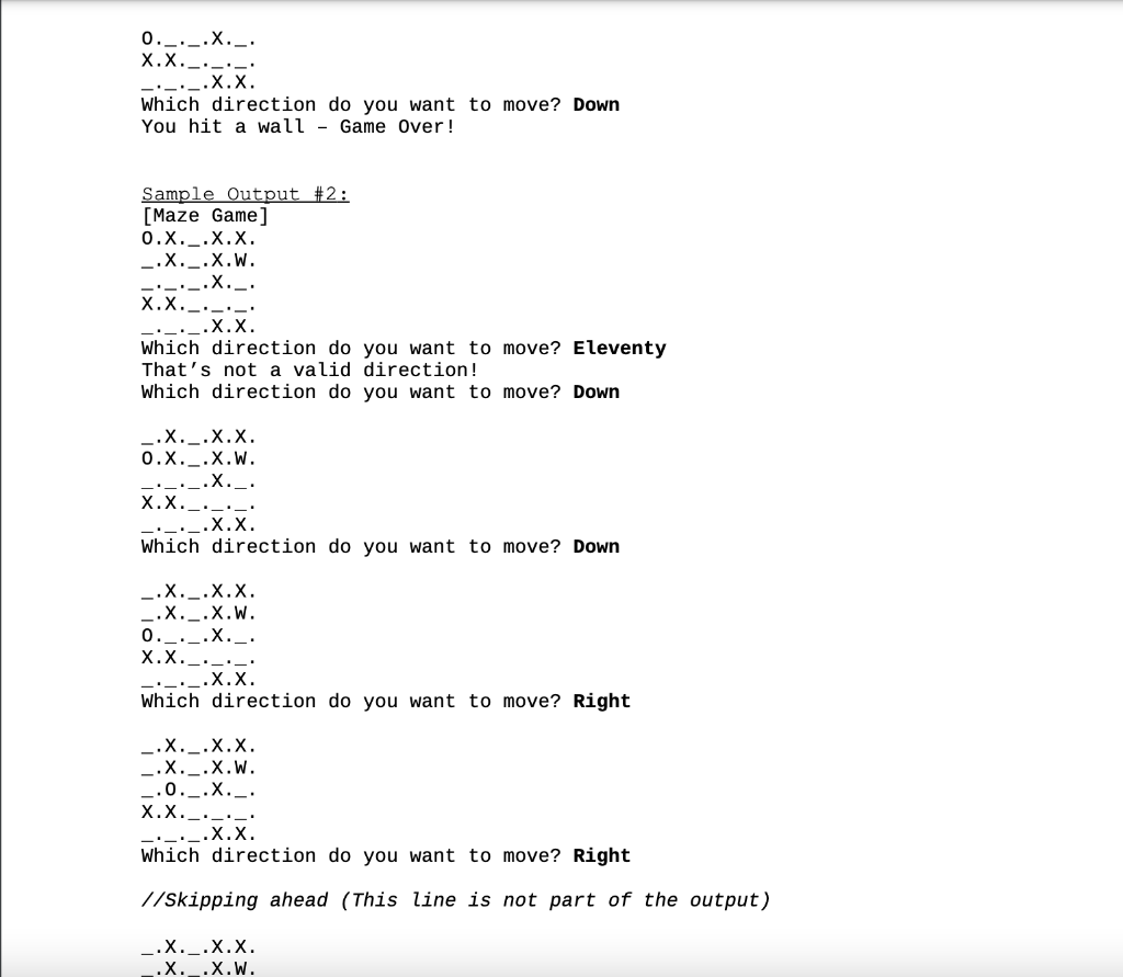 Solved Assignment 5B: Maze Game! 2D Arrays can be used to | Chegg.com