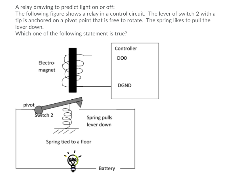 Solved A relay drawing to predict light on or off: The | Chegg.com