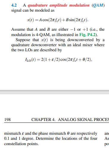 4.2 ﻿A quadrature amplitude modulation (QAM)signal | Chegg.com