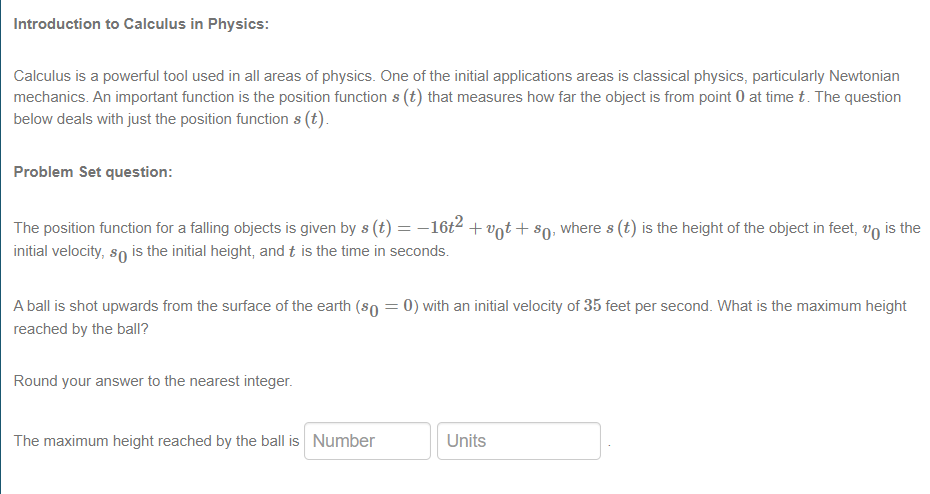 Solved Introduction to Calculus in Physics: Calculus is a | Chegg.com