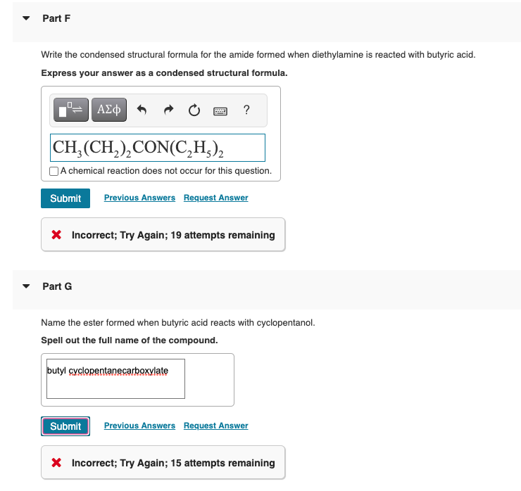 Solved Write the condensed structural formula for the amide | Chegg.com