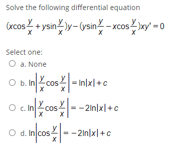 Solved Solve the following differential equation | Chegg.com