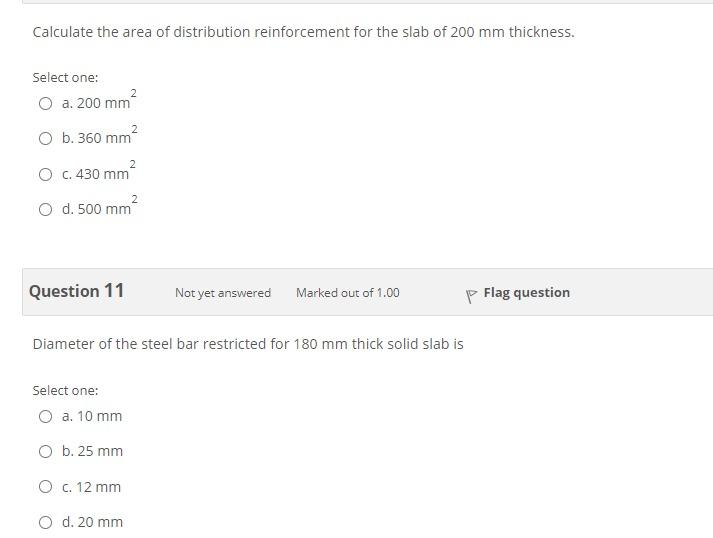 Solved Calculate the area of distribution reinforcement for | Chegg.com