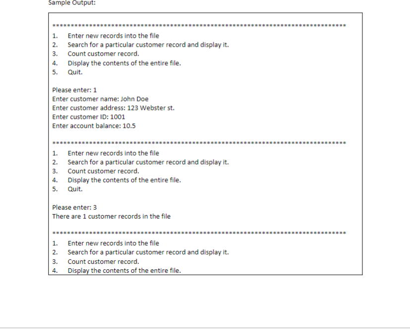 Solved You need to create a program that will create a file | Chegg.com
