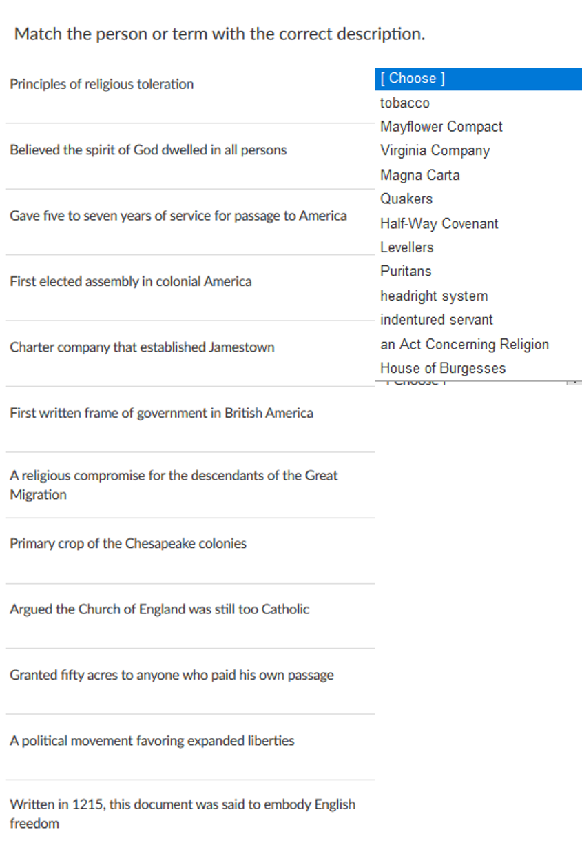 Solved Match the person or term with the correct | Chegg.com