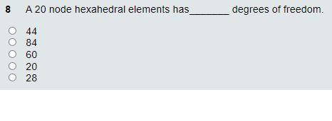Solved 00 8 A 20 node hexahedral elements has degrees of | Chegg.com