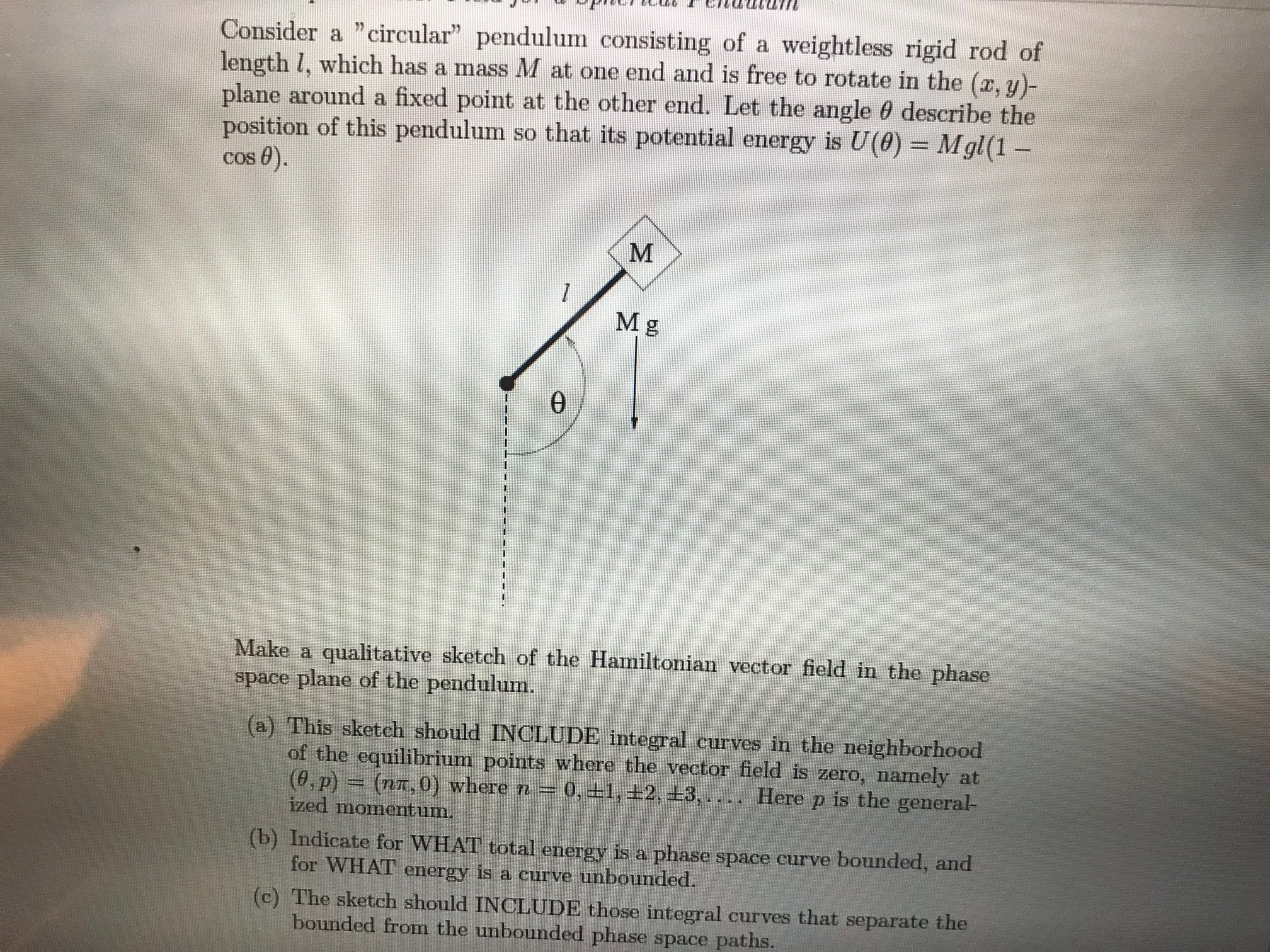 Solved Consider a "circular" pendulum consisting of a | Chegg.com