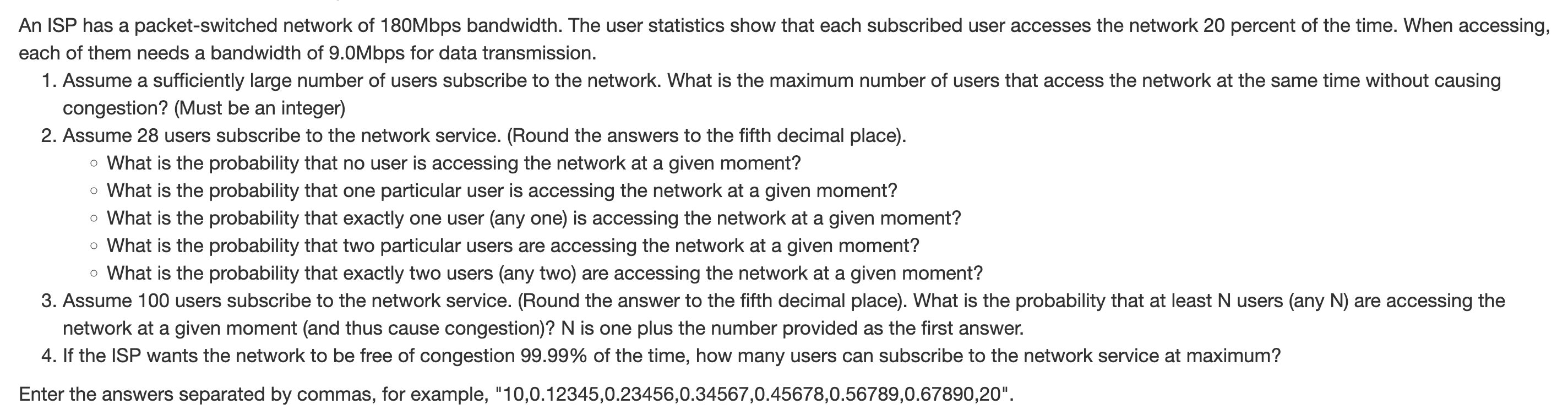Solved An ISP has a packet-switched network of 180Mbps | Chegg.com