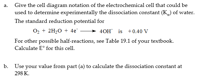 Solved Give the cell diagram notation of the electrochemical | Chegg.com