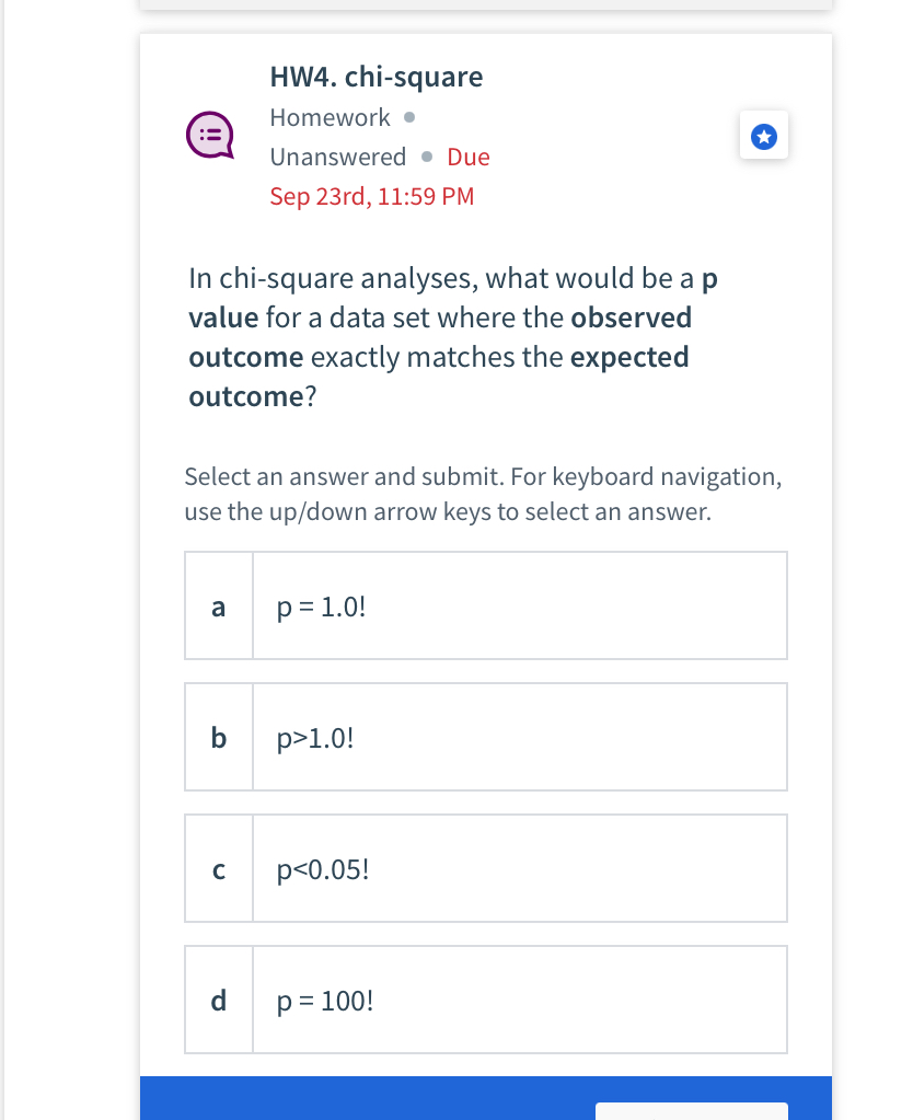 Solved HW4. chi-square Homework • Unanswered - Due Sep 23rd, | Chegg.com