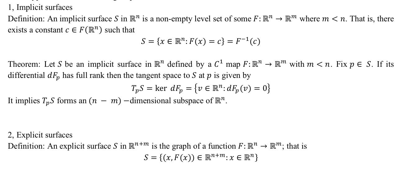 1, Implicit surfaces Definition: An implicit surface | Chegg.com