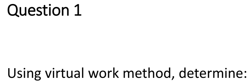 Solved Question 1 Using virtual work method, determine: | Chegg.com
