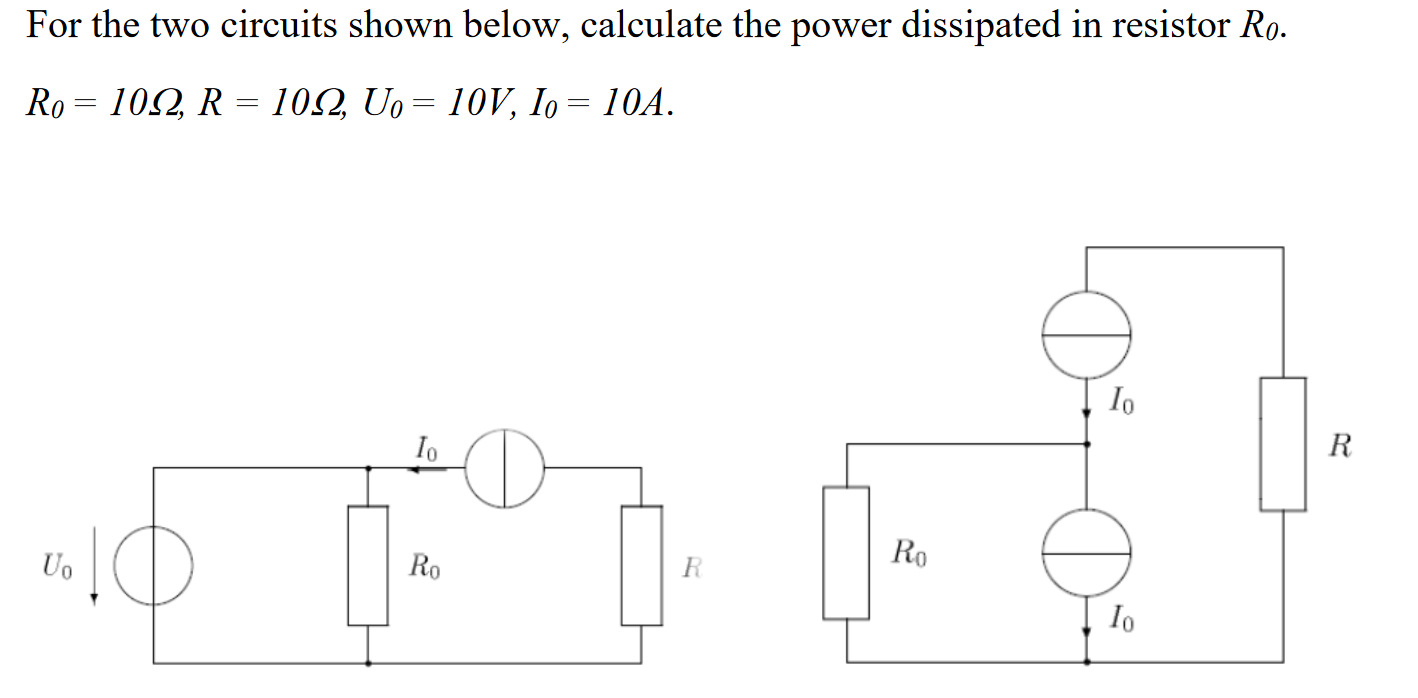 Solved For the two circuits shown below, calculate the power | Chegg.com