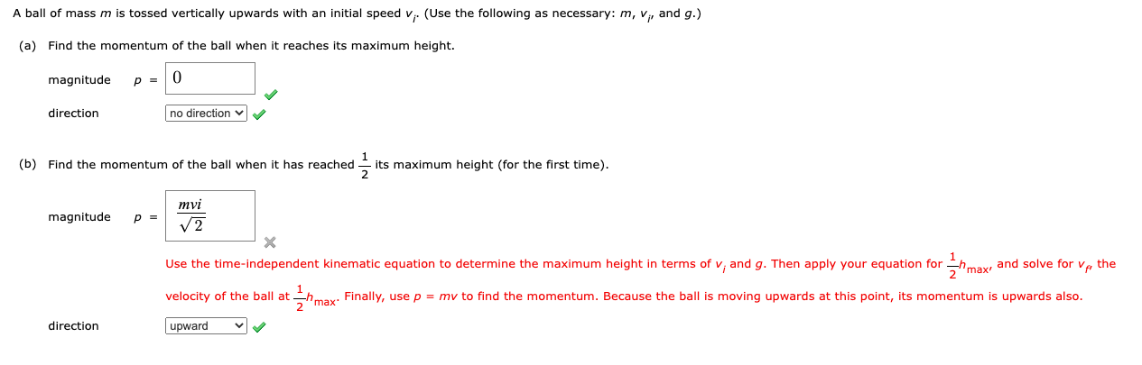 Solved A ball of mass m is tossed vertically upwards with an | Chegg.com