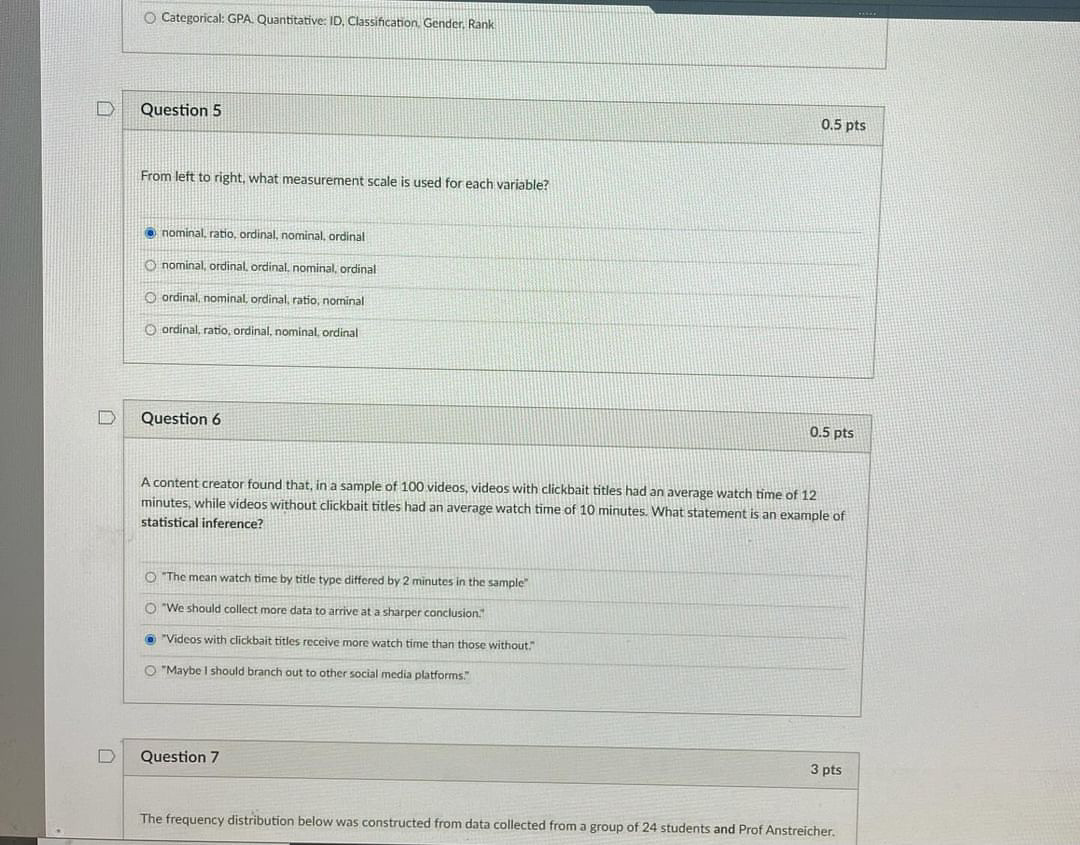 Solved Categorical: GPA Quantitative: ID, Classification, | Chegg.com