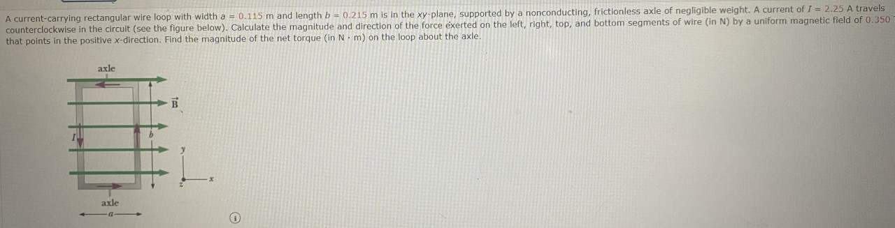 Solved A current-carrying rectangular wire loop with width a | Chegg.com