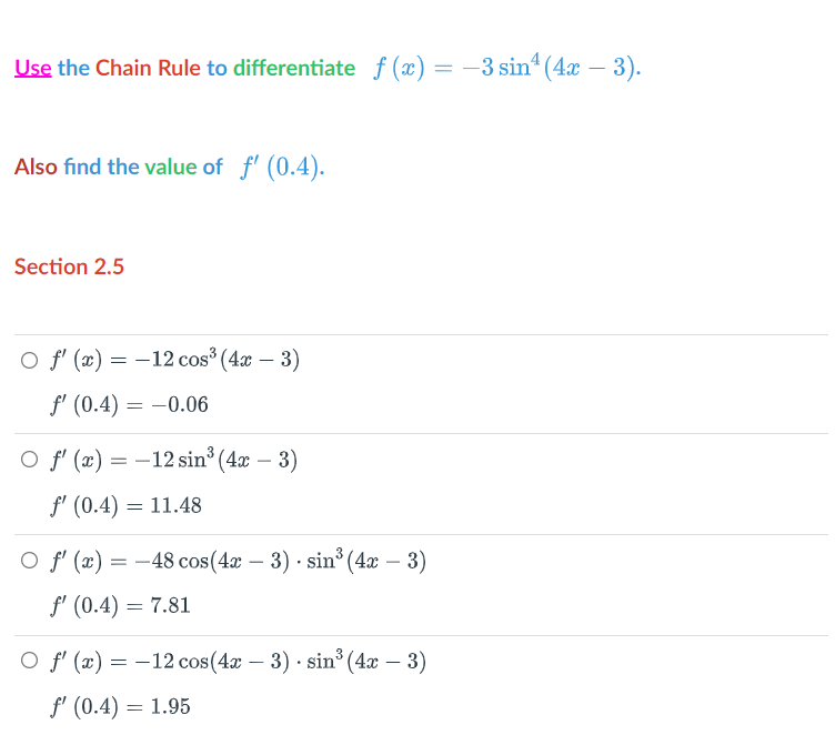 Solved Use the Chain Rule to differentiate | Chegg.com