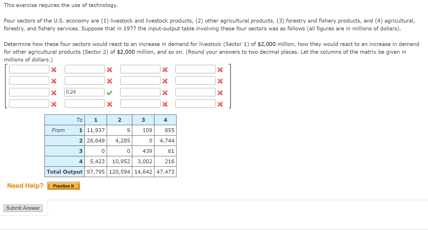 Solved This exercise requires the use of technology. Four | Chegg.com