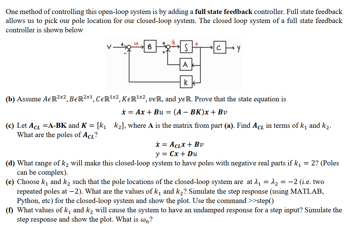 Solved One method of controlling this open-loop system is by | Chegg.com