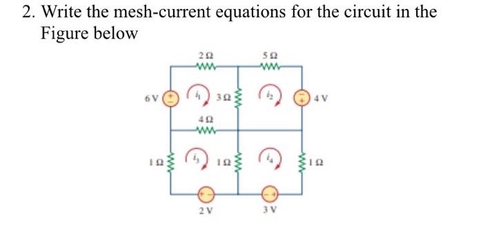 Solved Write the mesh-current equations for the circuit in | Chegg.com