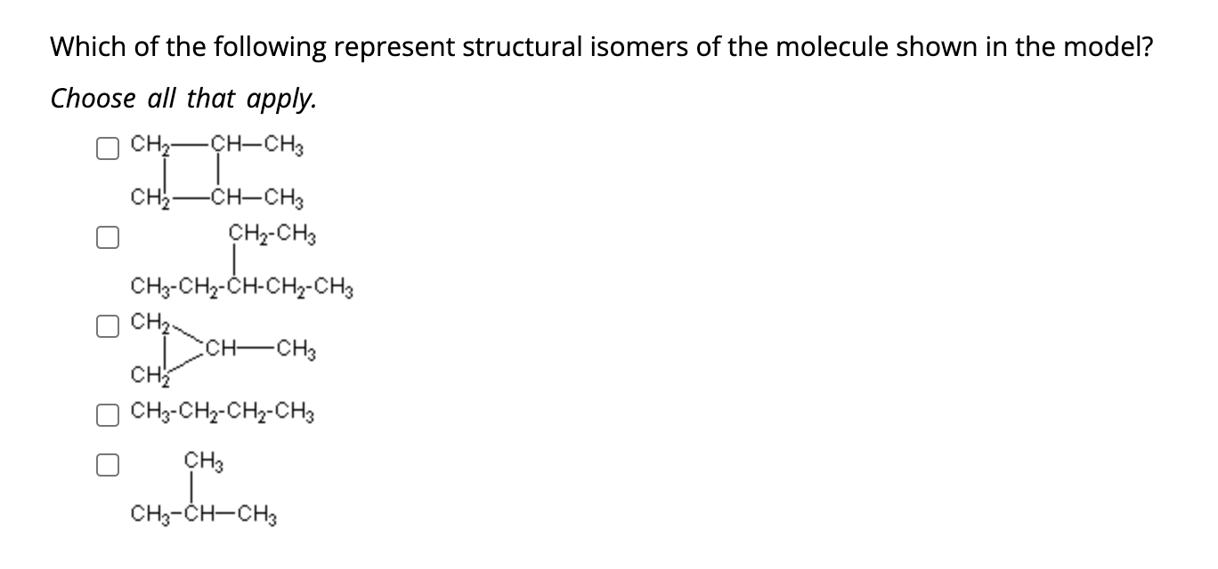 Solved Which of the following represent structural isomers | Chegg.com