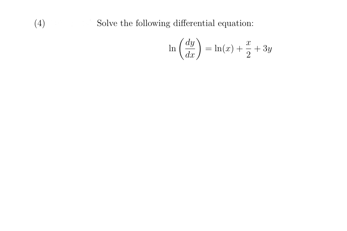 Solved (4) Solve the following differential equation: | Chegg.com