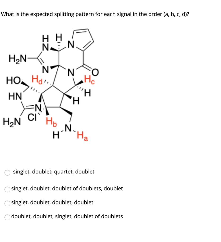 Solved What is the expected splitting pattern for each | Chegg.com