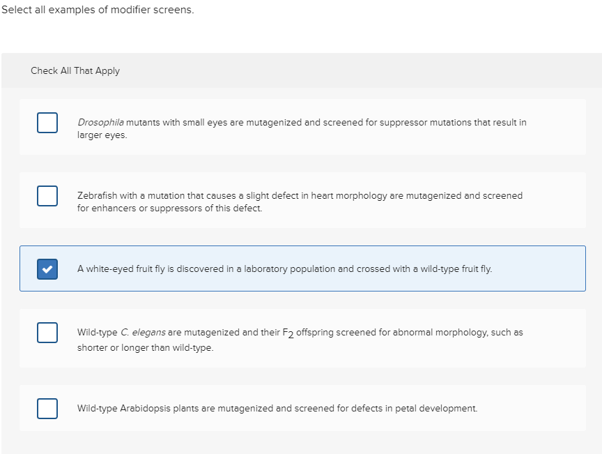 Solved Select all examples of modifier screens. Check All | Chegg.com