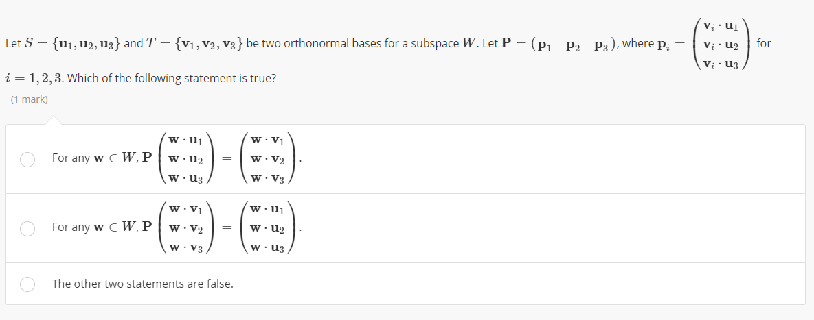 Solved Let S = {ui, u2, uz} and T = {V1, V2, V3} be two | Chegg.com