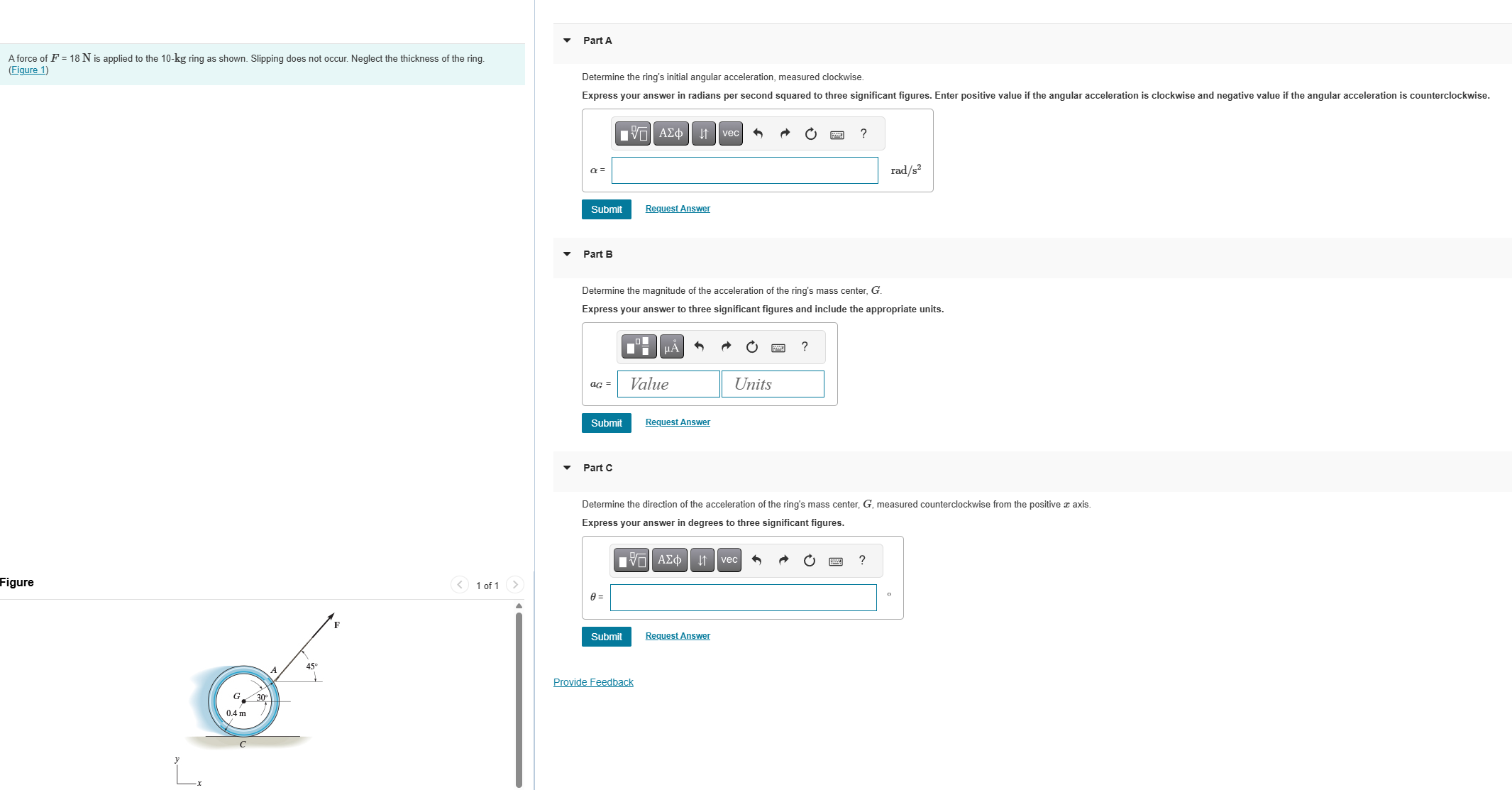 Solved A force of \( ﻿F=18 \mathrm{~N} \) ﻿is applied to the | Chegg.com