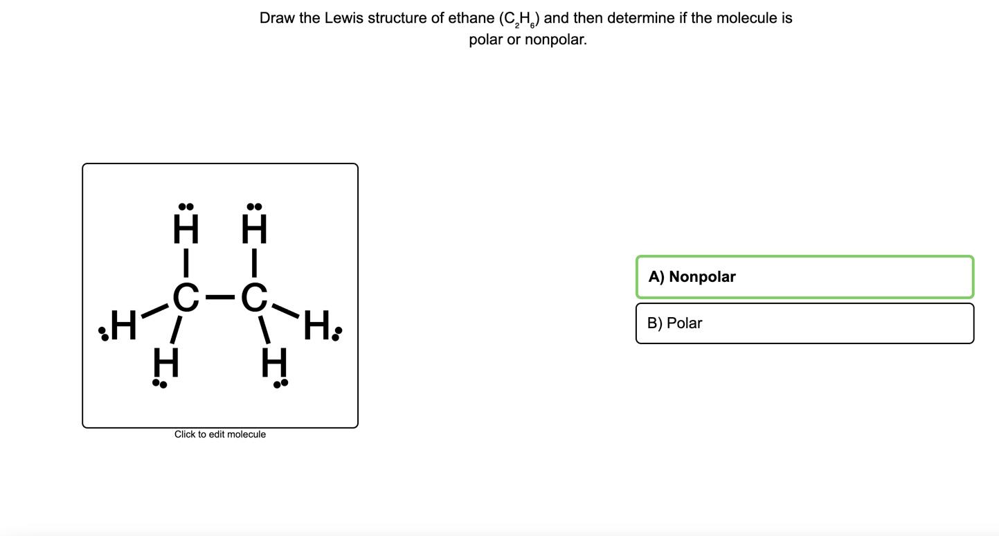Draw the Lewis structure of ethane (CH) and then | Chegg.com