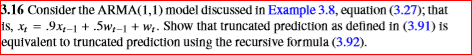 3.16 Consider the ARMA(1,1) model discussed in | Chegg.com