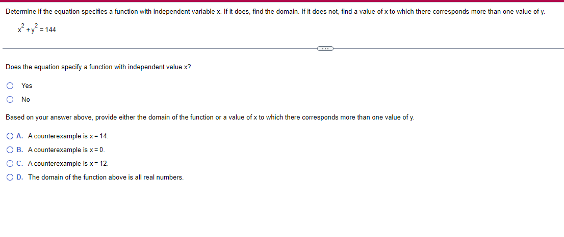 Solved Determine if the equation specifies a function with | Chegg.com