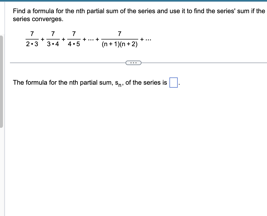 Solved Find A Formula For The Nth Partial Sum Of The Series 4525