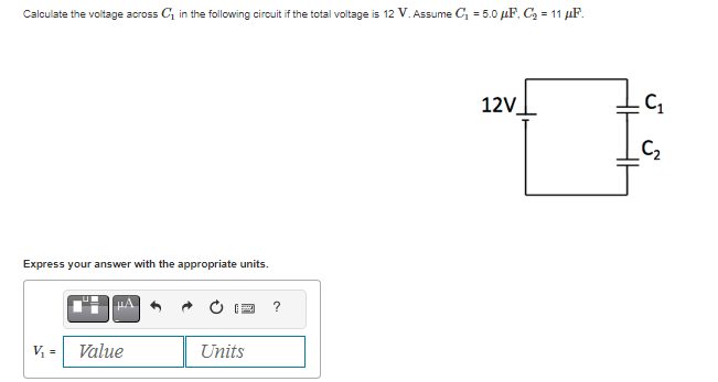 Solved Calculate the voltage across C1 in the following | Chegg.com