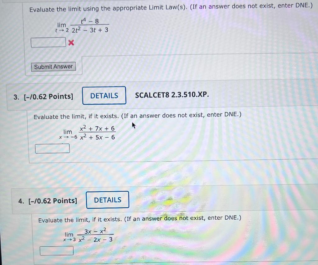 Solved Evaluate the limit using the appropriate Limit | Chegg.com
