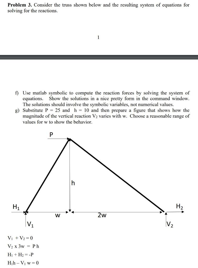 Problem 3. Consider the truss shown below and the | Chegg.com