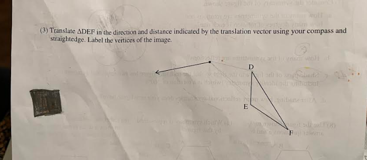 Solved (1) Construct and label the center of rotation and | Chegg.com