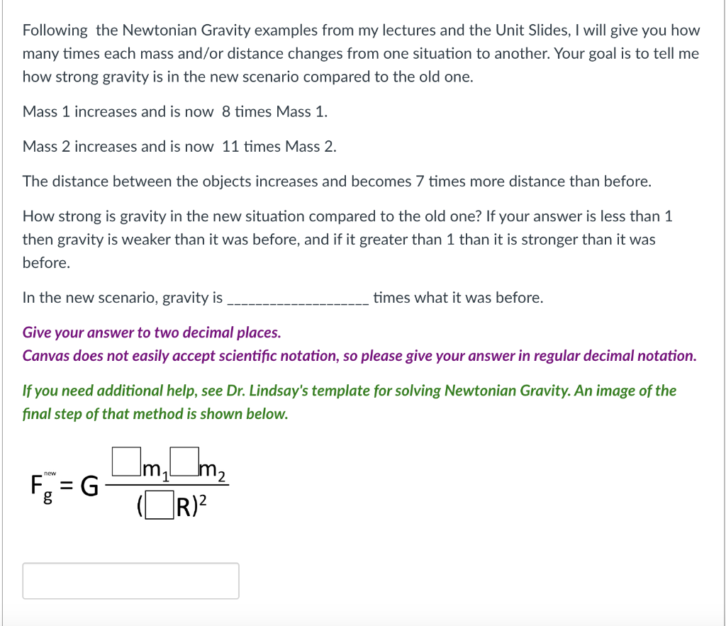 Solved Following the Newtonian Gravity examples from my | Chegg.com