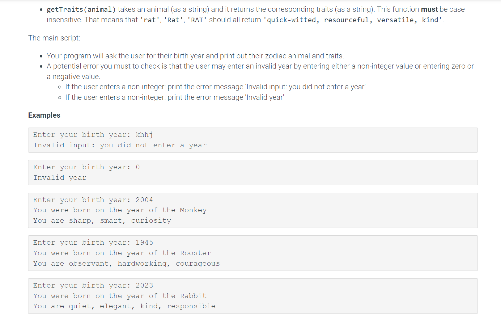 Solved The Chinese Zodiac is a continuous cycle of 12 years, | Chegg.com