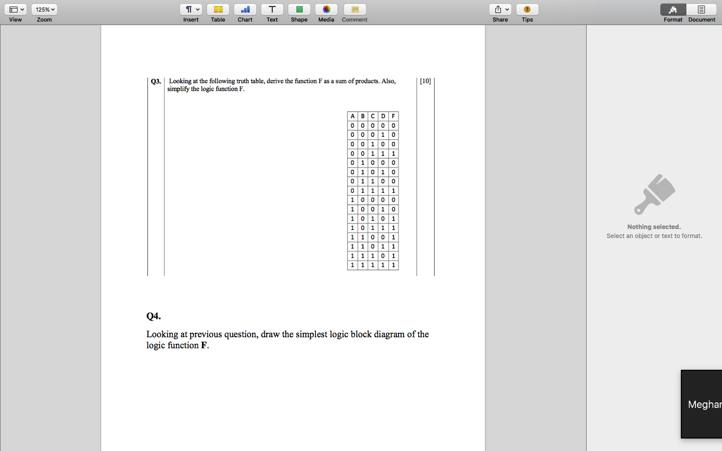 Solved Tv T v ? 125% Zoom View Insert Table Chart Text Shape | Chegg.com